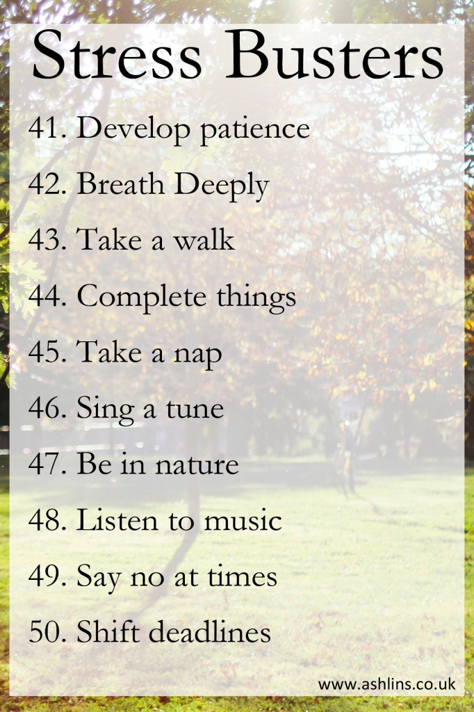 Stress Busters no. 41-50 | Ashlins | Walthamstow Massage Clinic